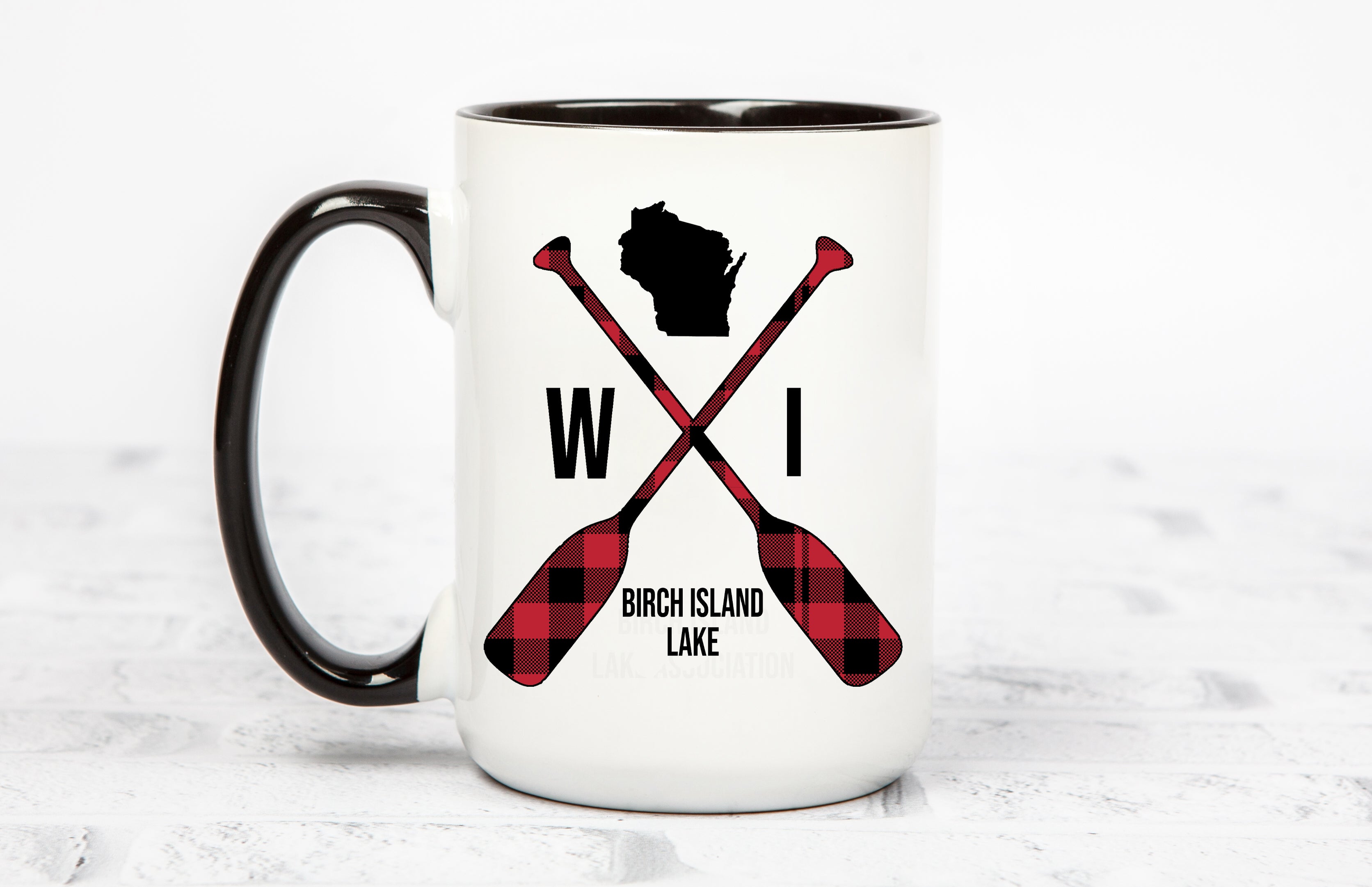 Buffalo Plaid Canoe Paddle Birch Island Lake Mug or Tumbler – Lana ...